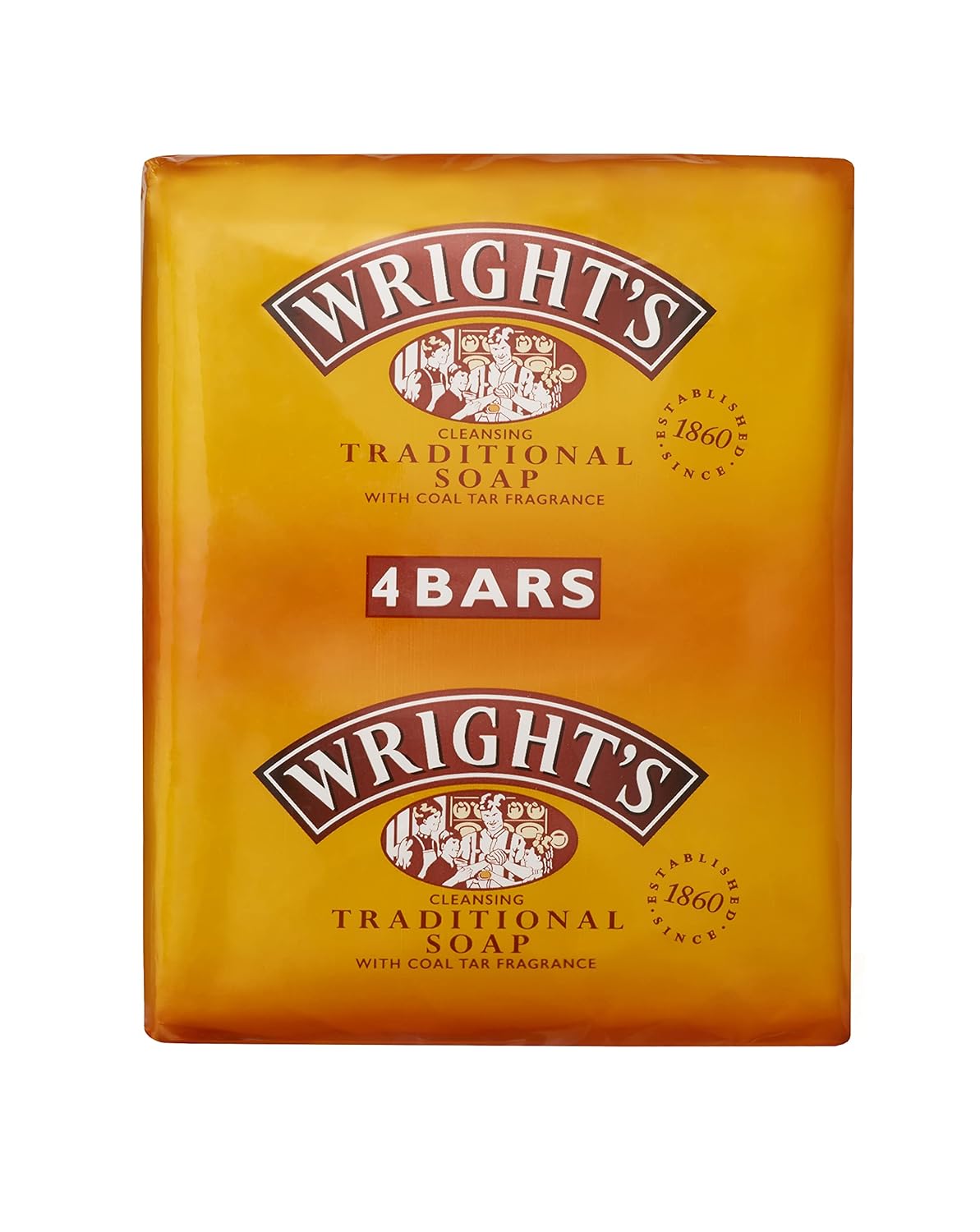 Wrights Traditional Soap with Coal Tar Fragrance 4 Bars - Carnesia